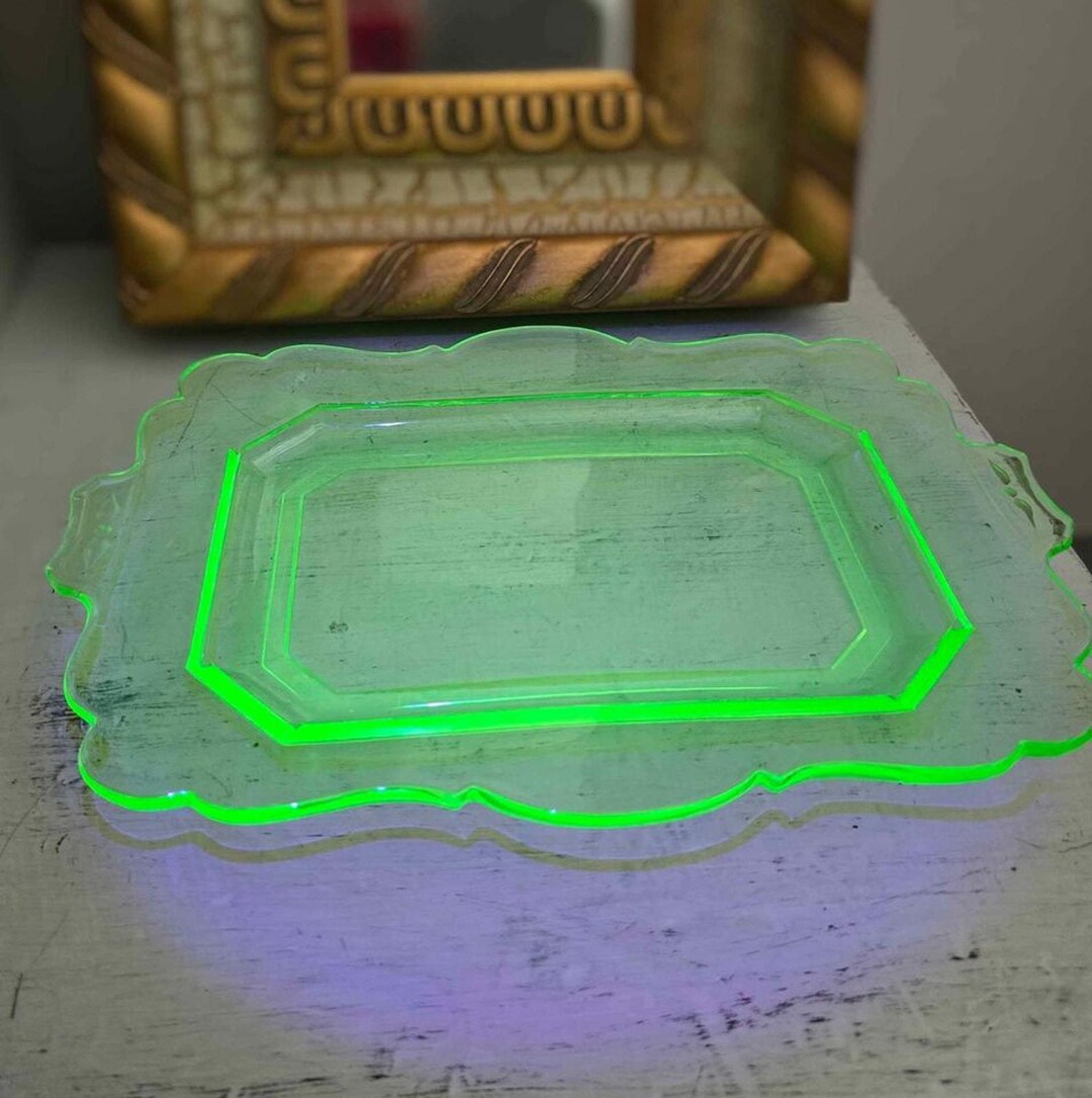 Rare Uranium Glass Tray - Etsy