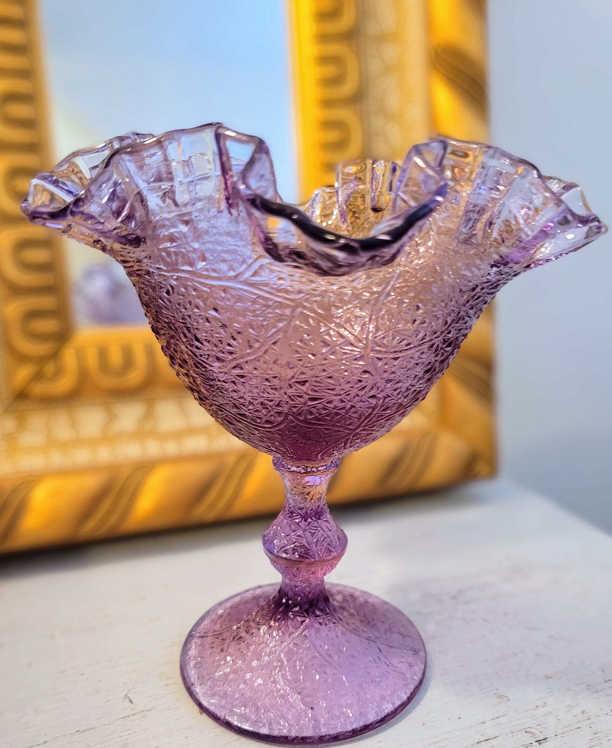 Vintage Fenton Compote, Pink, Blue, Purple Candy Dish - Etsy