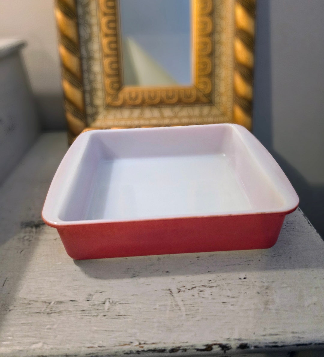 Vintage Pink Flamingo Pyrex Baking Dish, Pink Pyrex 222, Square Pyrex 8 ...