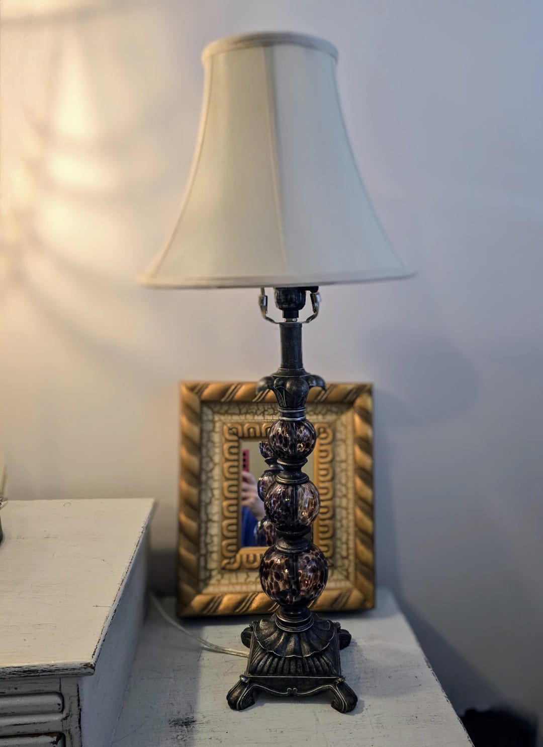 Purple Tortoise Shell Glass Lamp, Table Lamp - Etsy