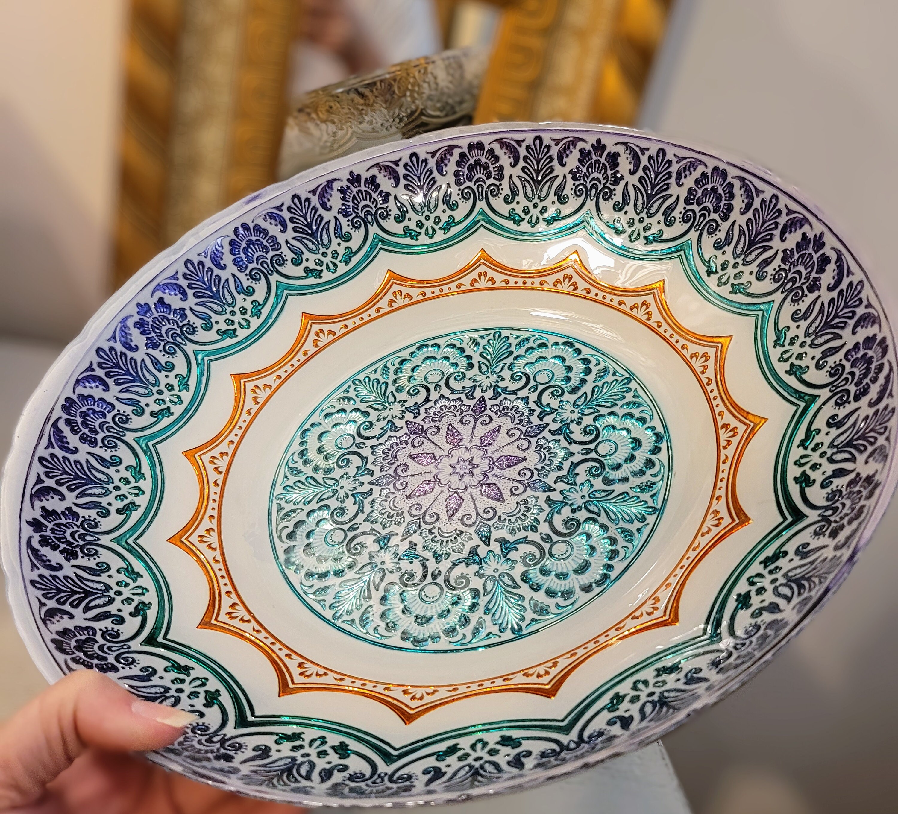 Vintage Turkish Art Console Bowl Large Centerpiece Bowl - Etsy