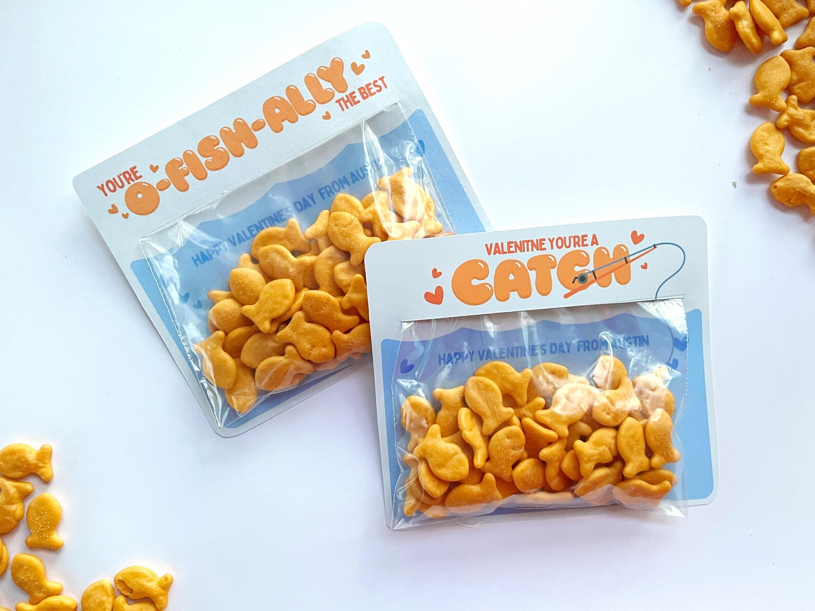 Printable Valentine's Day Goldfish Cards – Canva Template – 'you're a ...
