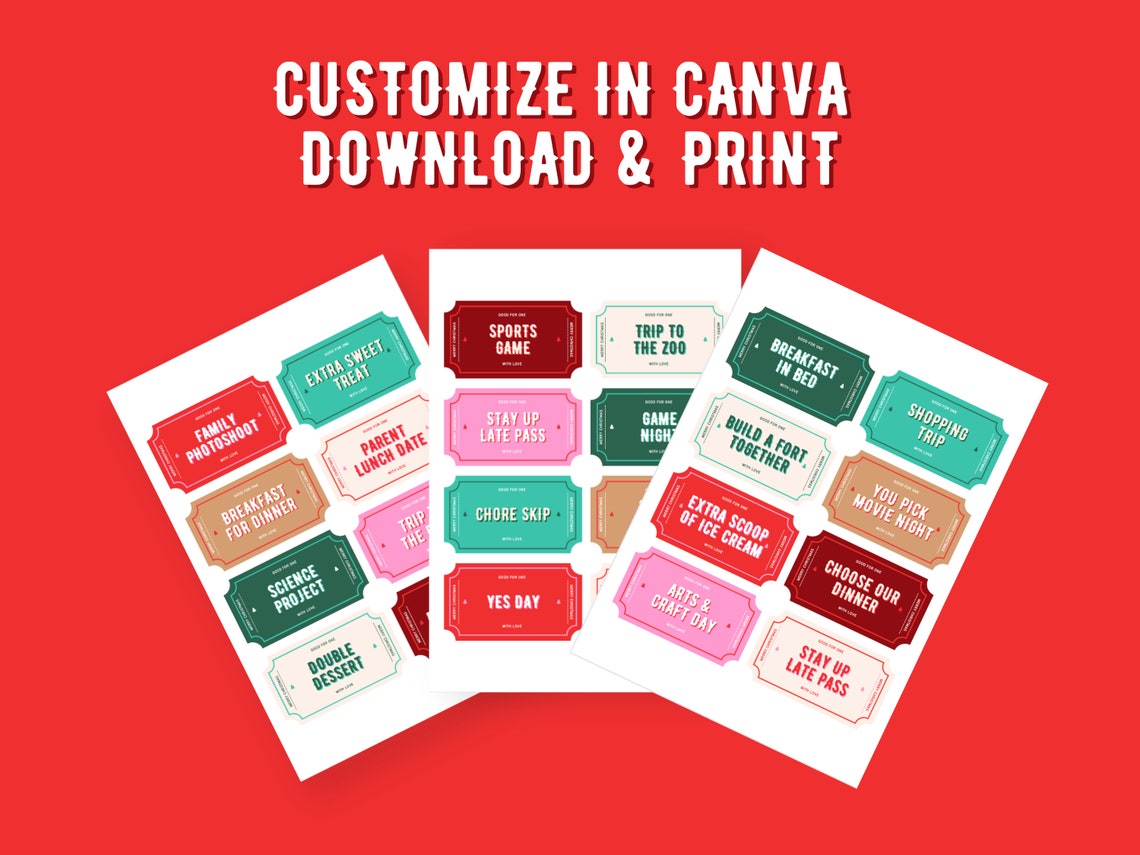 Christmas Coupon EDITABLE, Printable Coupon Template, Custom Christmas ...