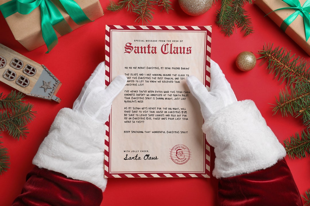 Editable Santa Letter, Christmas Gift for Kids, Customizable Letter ...