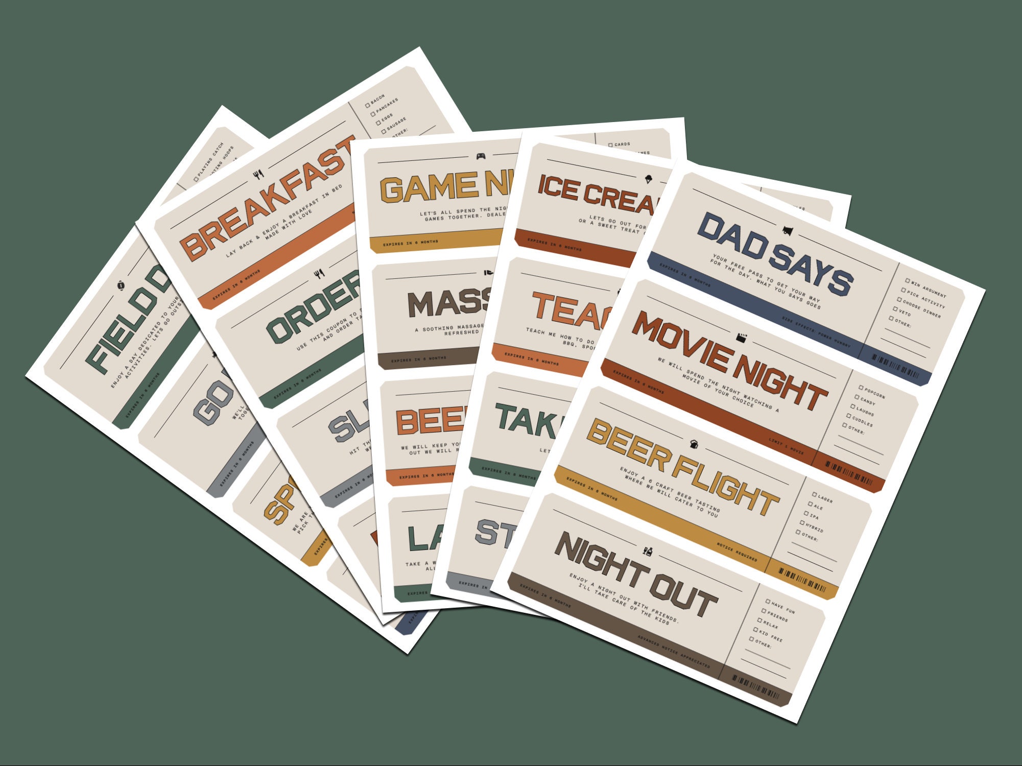 Fathers Day Coupons - Printable Gift for Dad - 20 Coupons for a ...