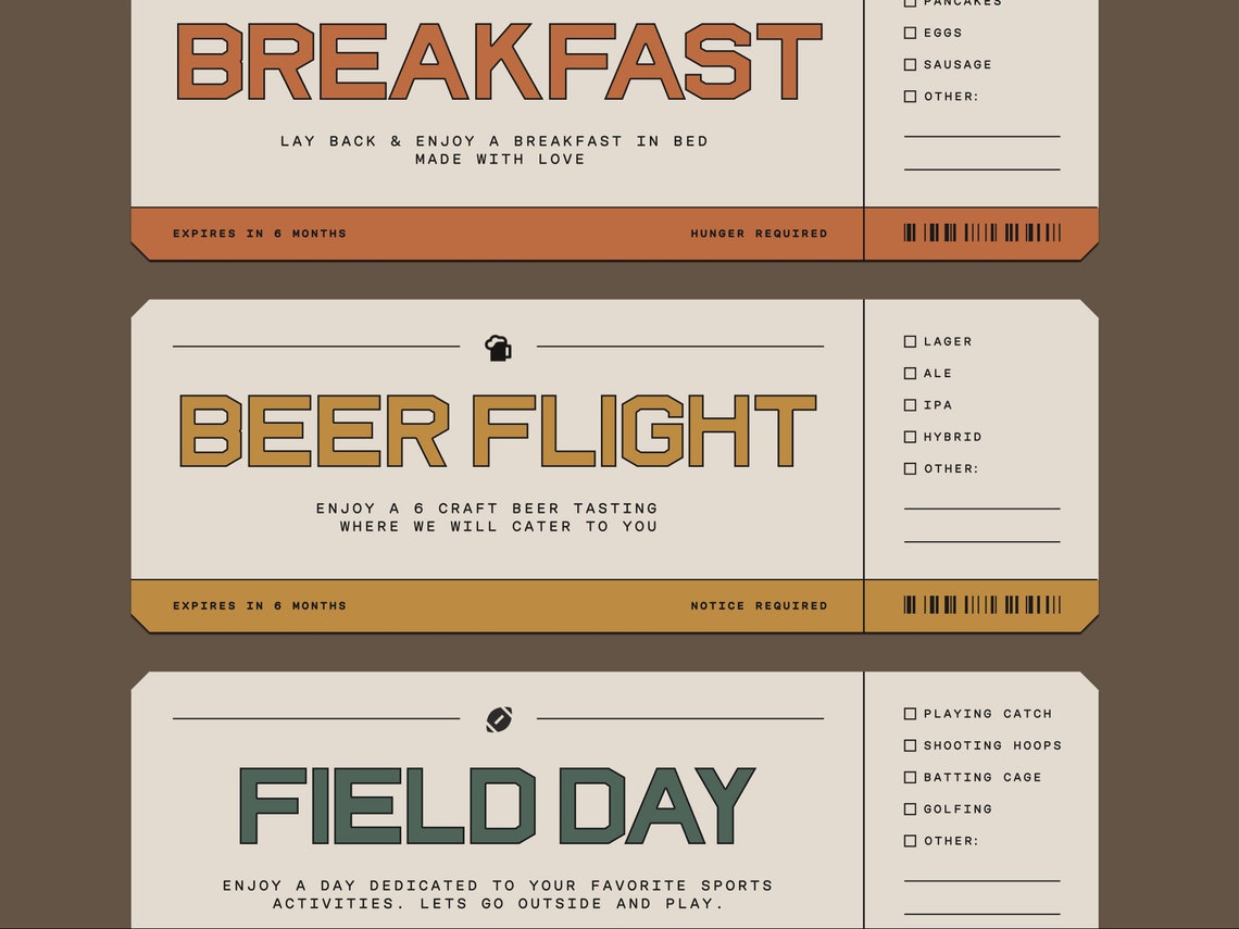 Fathers Day Coupons - Printable Gift for Dad - 20 Coupons for a ...