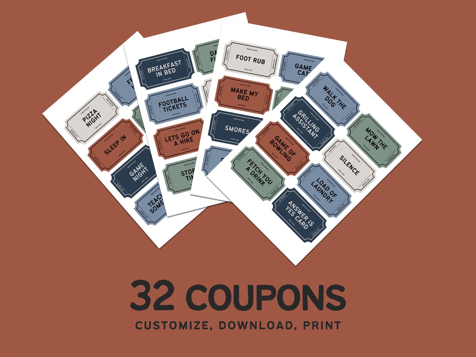 Father's Day Coupon Book, Father's Day Coupons, Father's Day Gift ...
