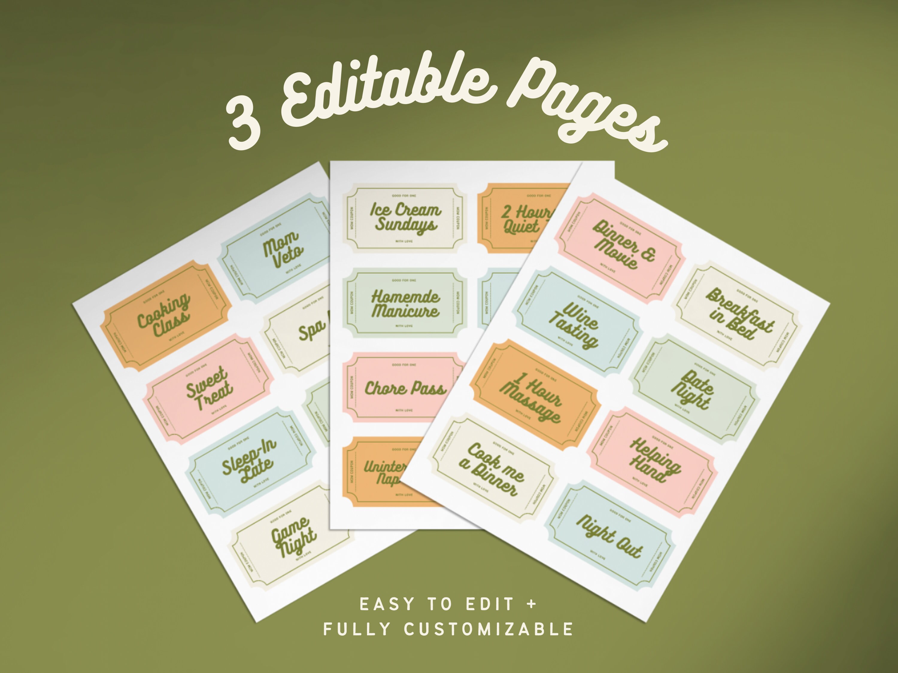 Mother's Day Coupon Book, Mother's Day Coupons, Mother's Day Gift, Gift ...