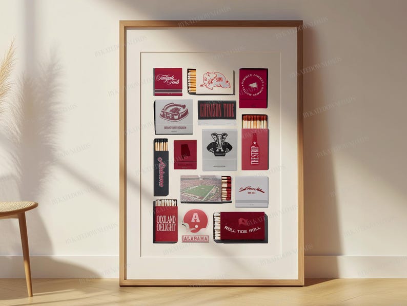 Personalized College Matchbook Print, Vintage Style Matte Vertical ...