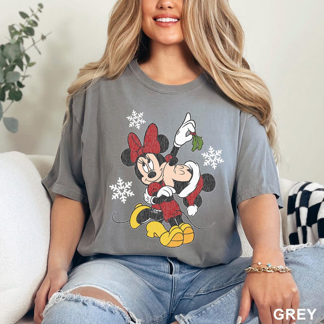 Mickey Minnie Mistletoe Kissing Shirt, Comfort Colors, Christmas ...