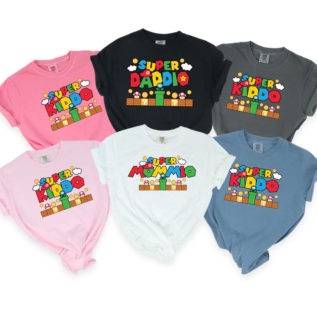 Super Mario Daddio Shirt, Comfort Colors Super Mario Shirt, Mario Dad ...