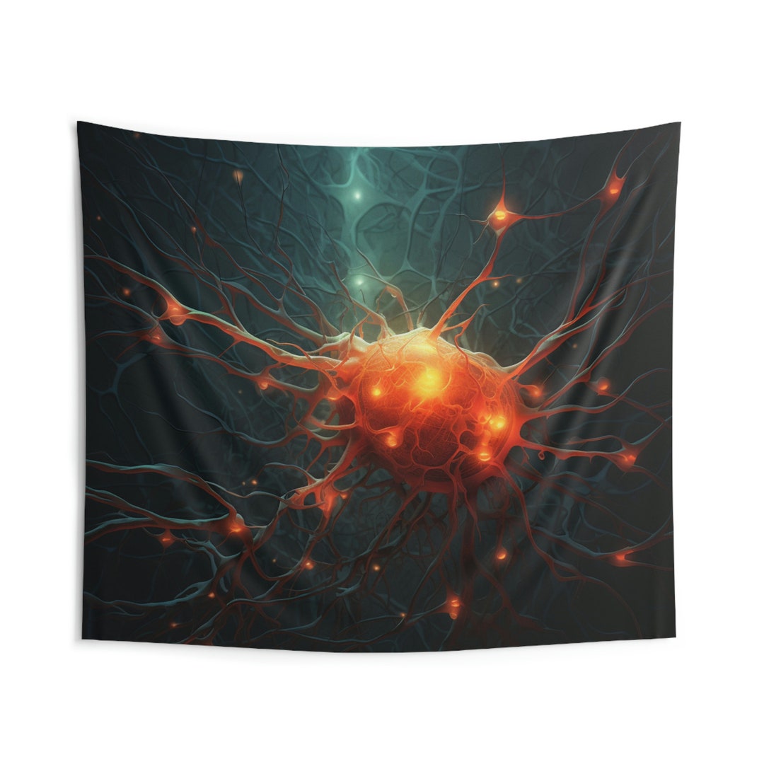 Neuron Tapestry Aesthetic, Wall Hanging Vintage, Room Decor, Wall Art ...
