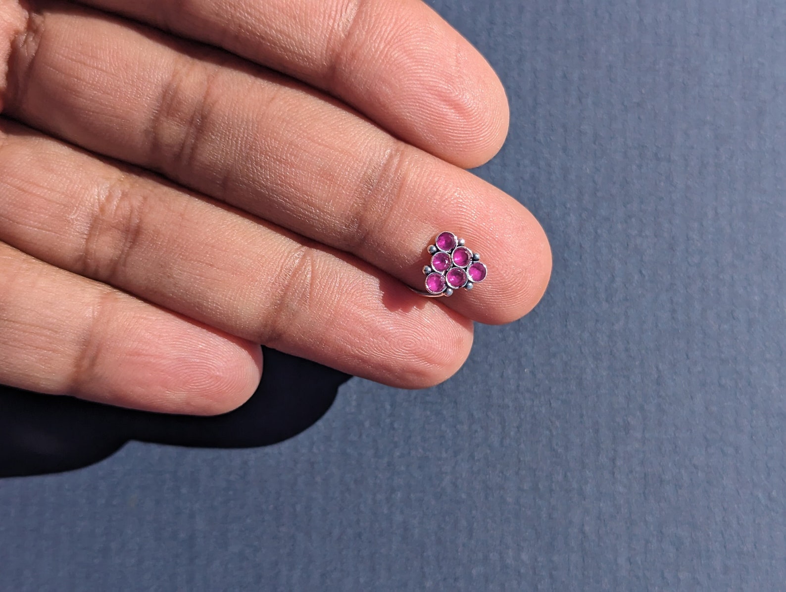 Valentine Gift - Special - Pink Topaz Nose Stud - Nose Pin - Nose Ring ...