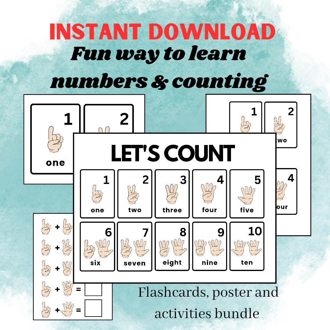Printable Finger Counting Flashcards, Poster and Activities - Etsy
