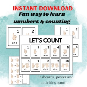 Printable Finger Counting Flashcards, Poster and Activities - Etsy