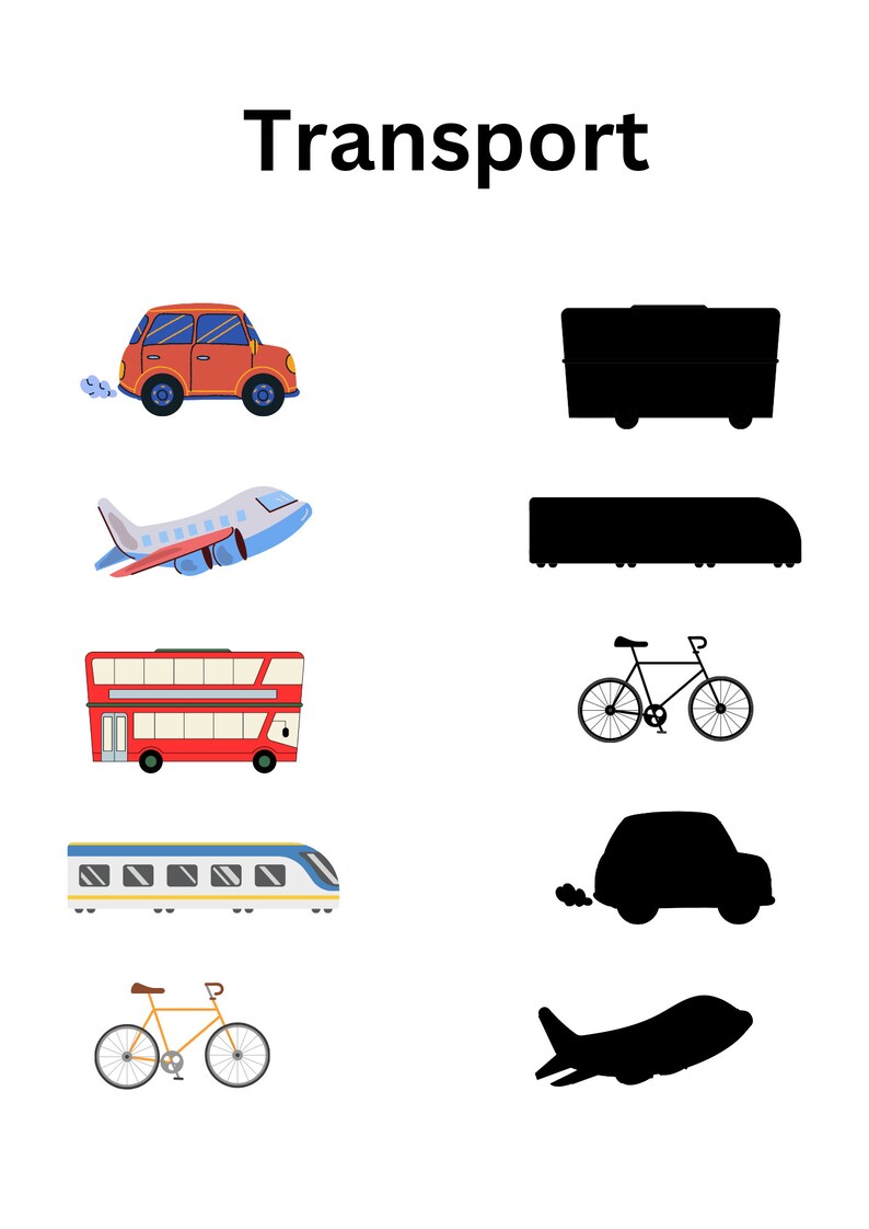 Printable Silhouette Matching Activity - Etsy