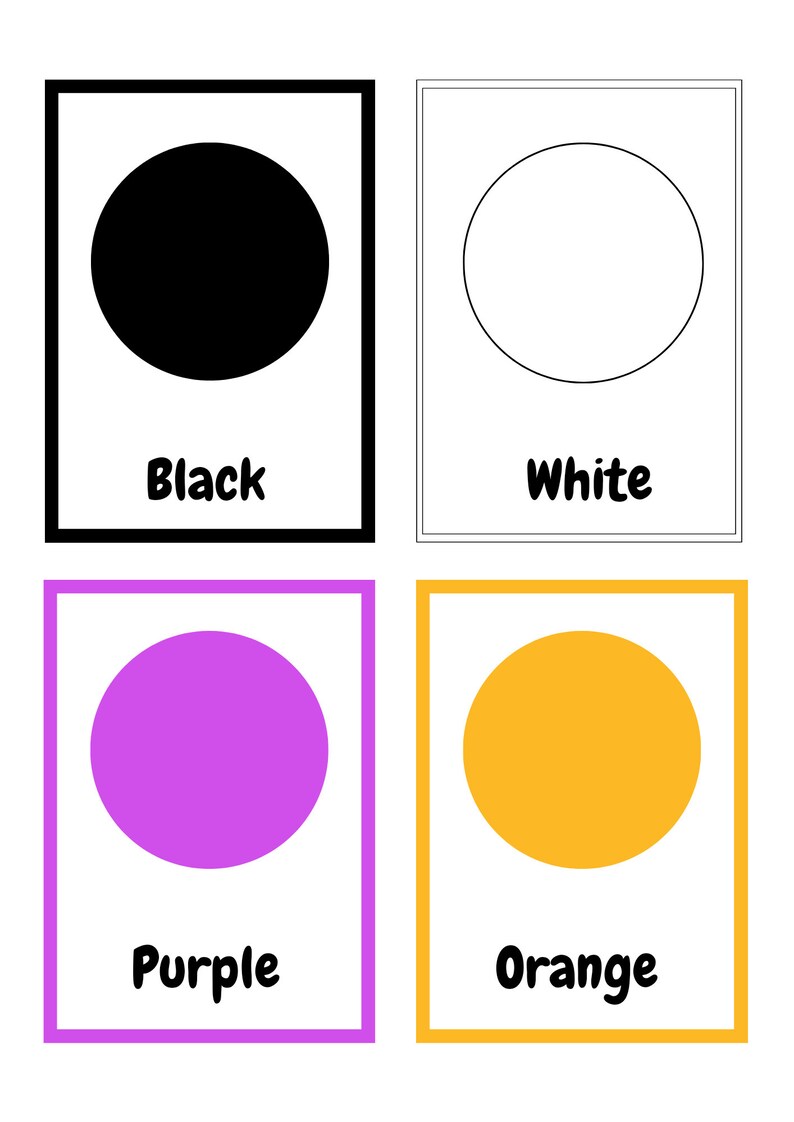 Printable Colours Flashcards - Etsy