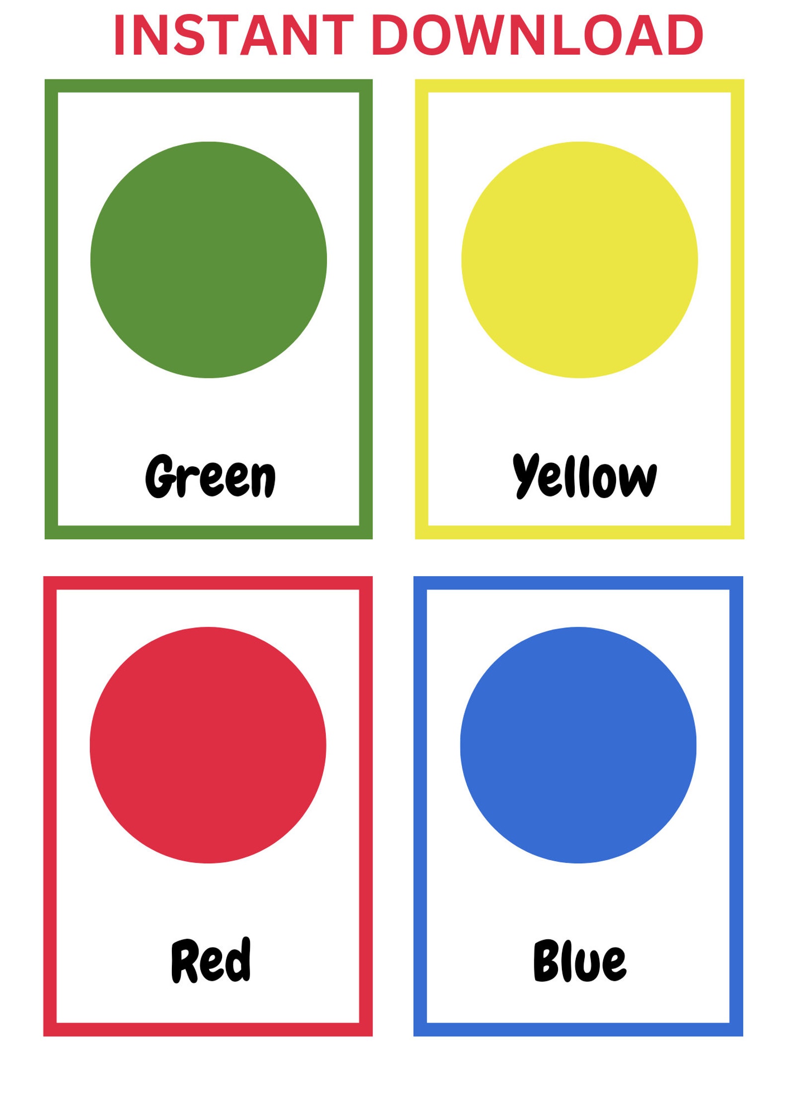 Printable Colours Flashcards - Etsy