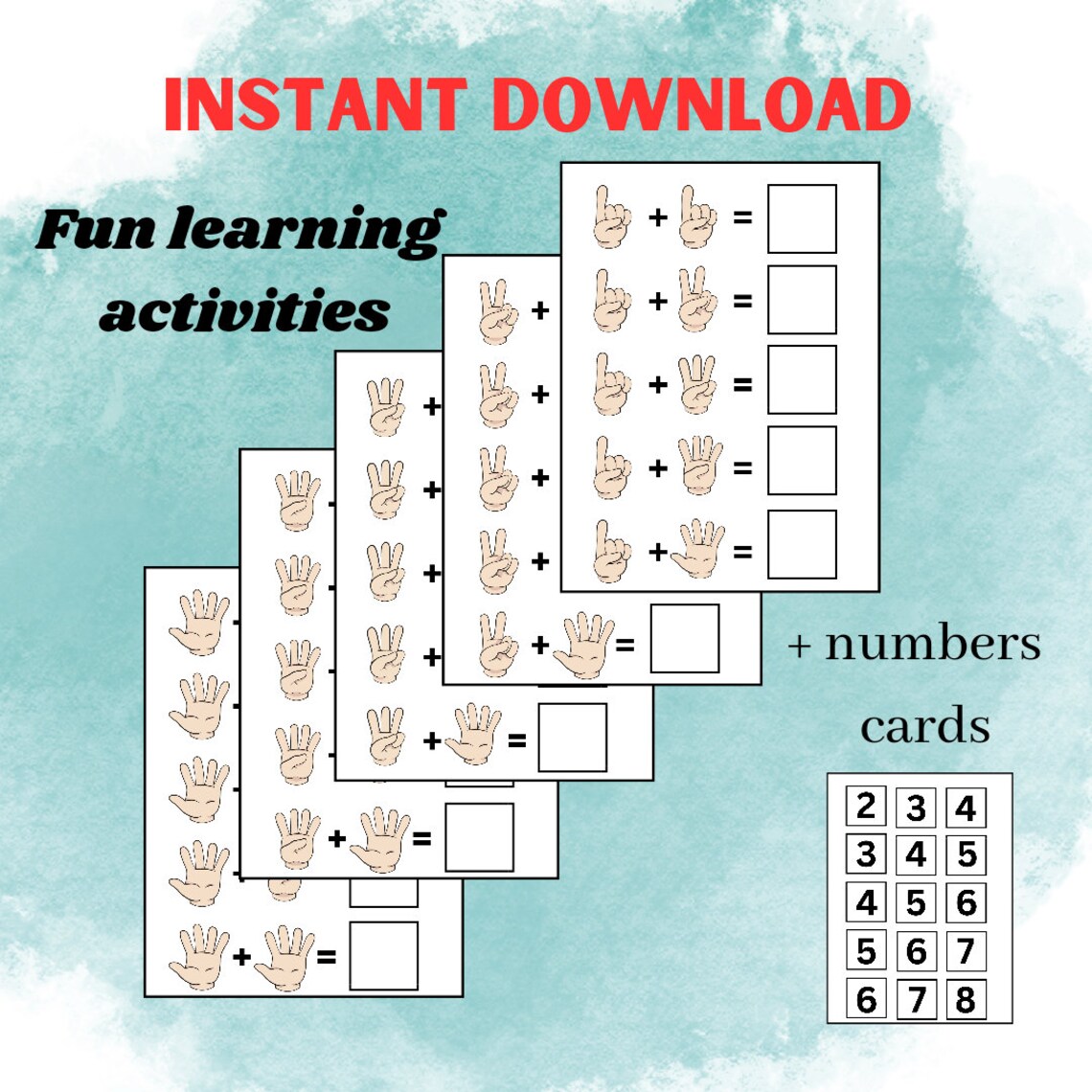 Printable Finger Counting Flashcards, Poster and Activities - Etsy