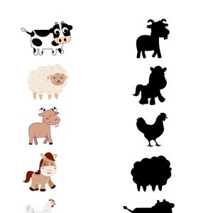 Printable Silhouette Matching Activity - Etsy