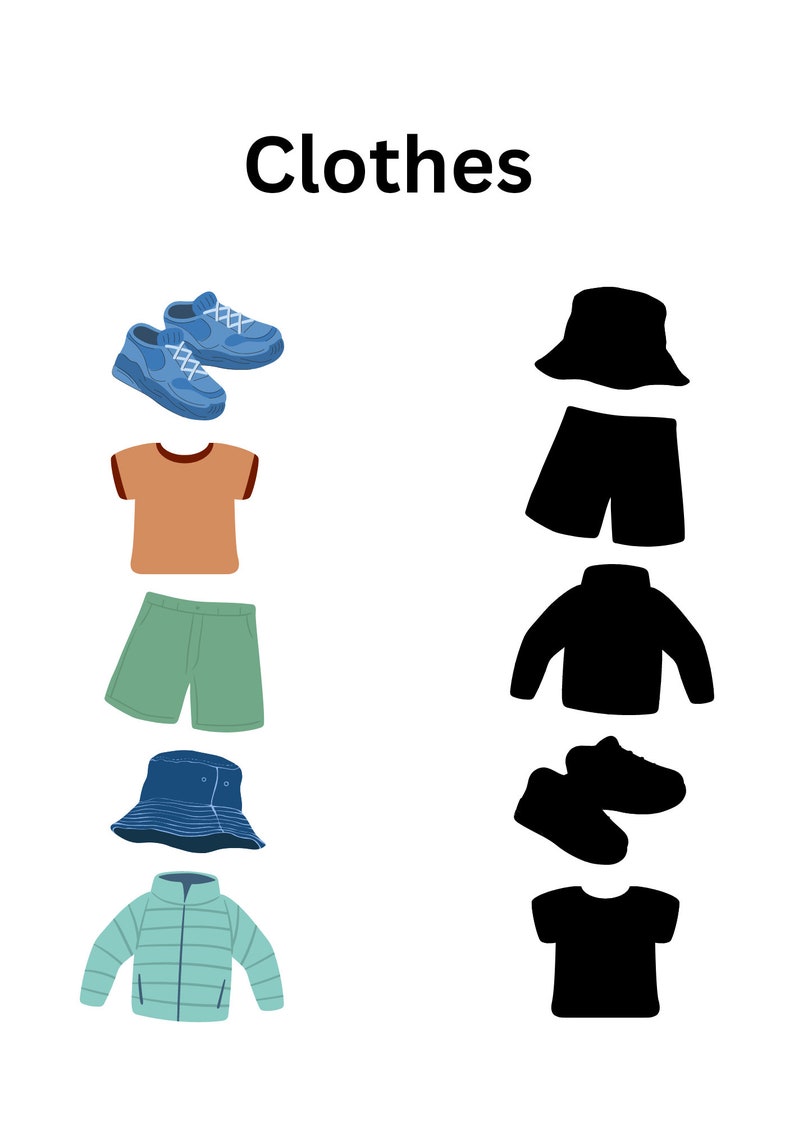 Printable Silhouette Matching Activity - Etsy