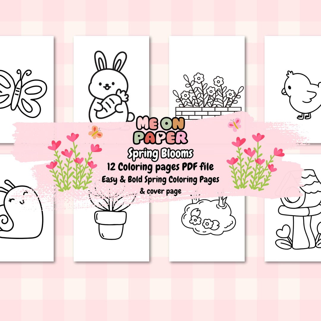Bold & Easy Spring Coloring Pages PDF -printable Colouring Pages for ...