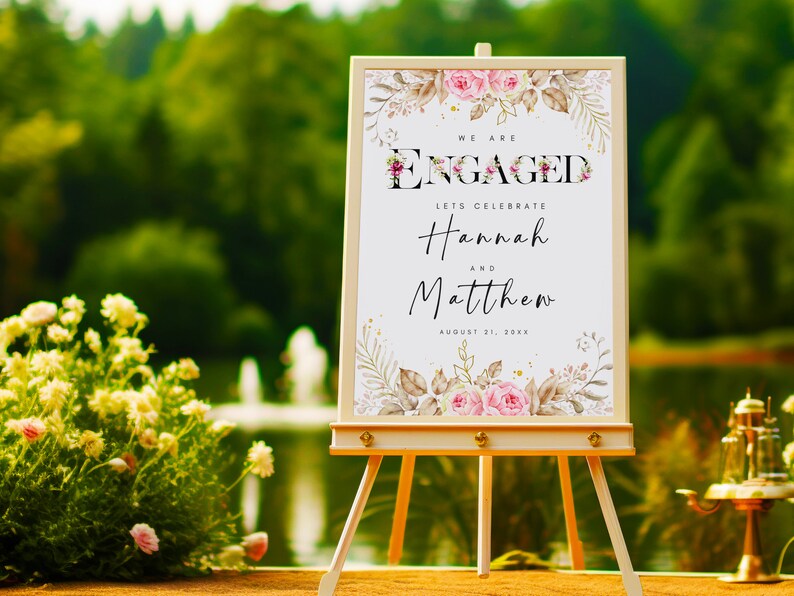 Engagement Party Sign, Engagement Party, Engagement Party Welcome Sign ...