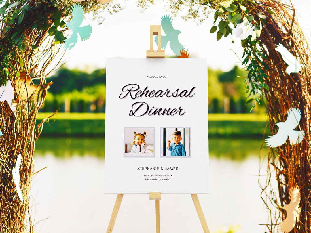 Rehearsal Dinner Welcome Sign, the Night Before Welcome Sign, Modern ...