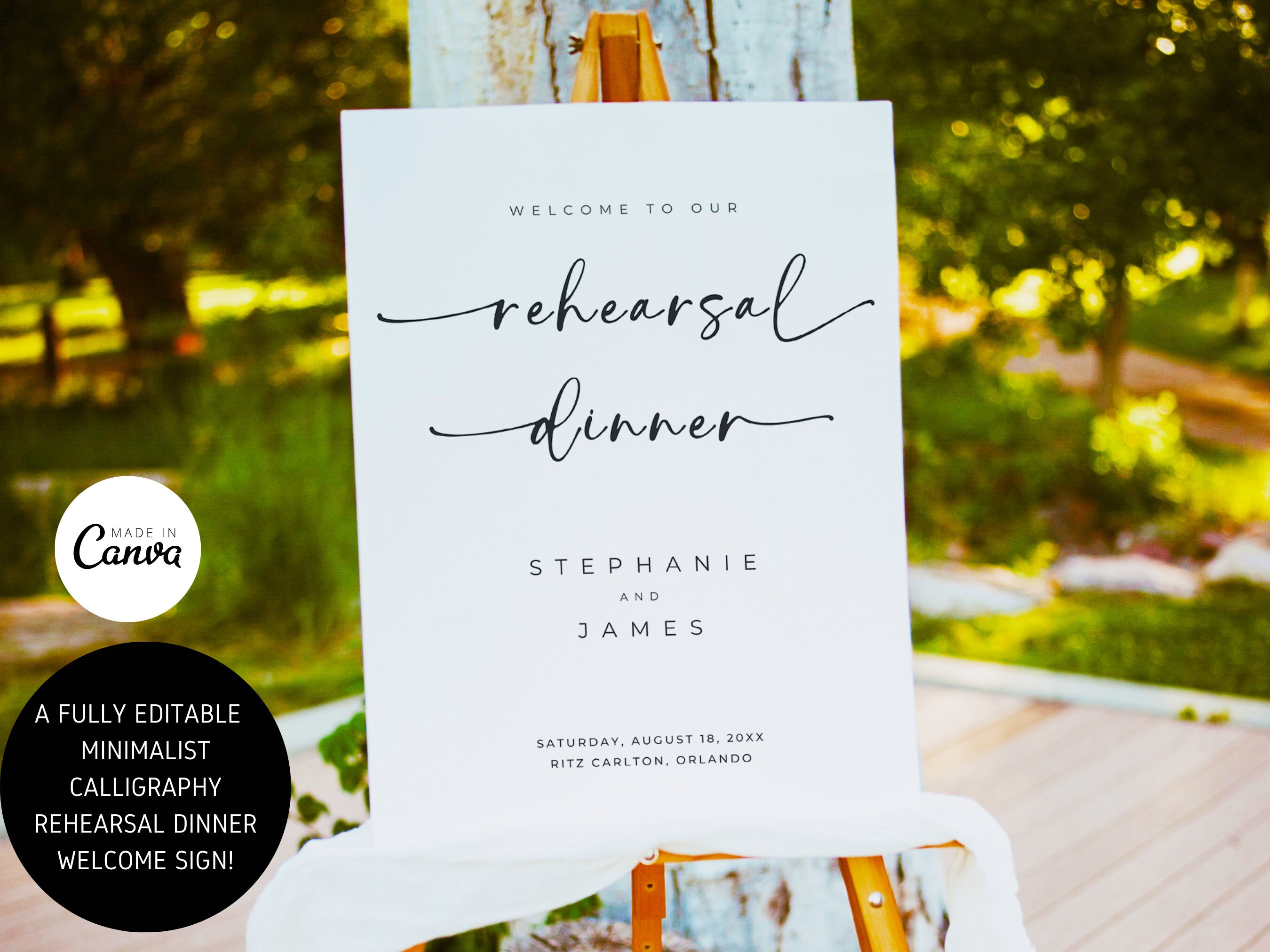 Rehearsal Dinner Welcome Sign, Wedding Rehearsal Dinner Welcome Sign ...