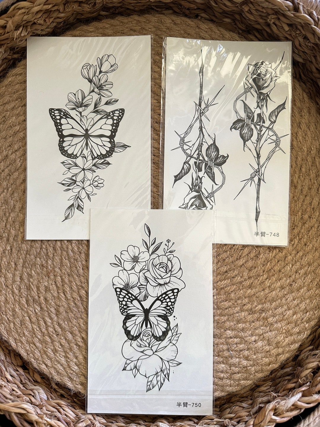 Herbal Temporary Tattoo Sticker Pack INCLUDE 3 Pieces15days Last/pop Up ...