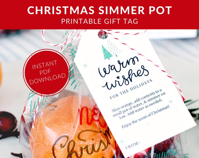 Christmas Simmer Pot Gift Tag - Printable PDF - Etsy