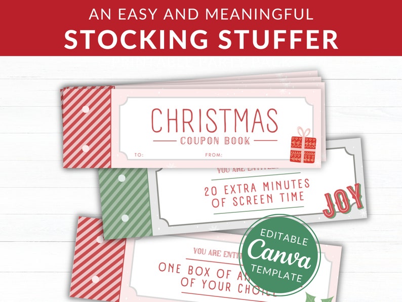 Christmas Coupon Book TEMPLATE, Editable Canva Template - Etsy