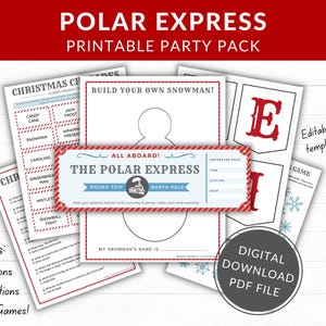 Polar Express Party Kit: Editable Ticket Invitation & Games (digital ...