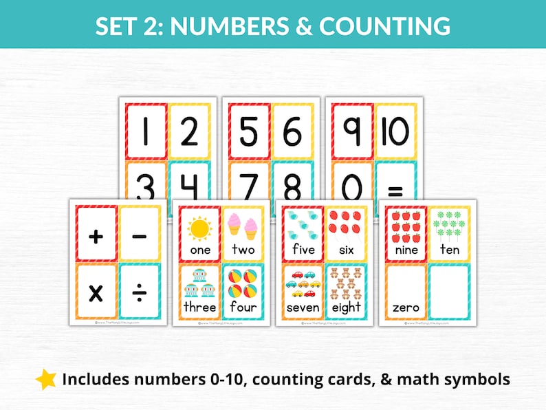 Printable Flashcard Activity Bundle: Alphabet, Numbers, Shapes, Sight ...