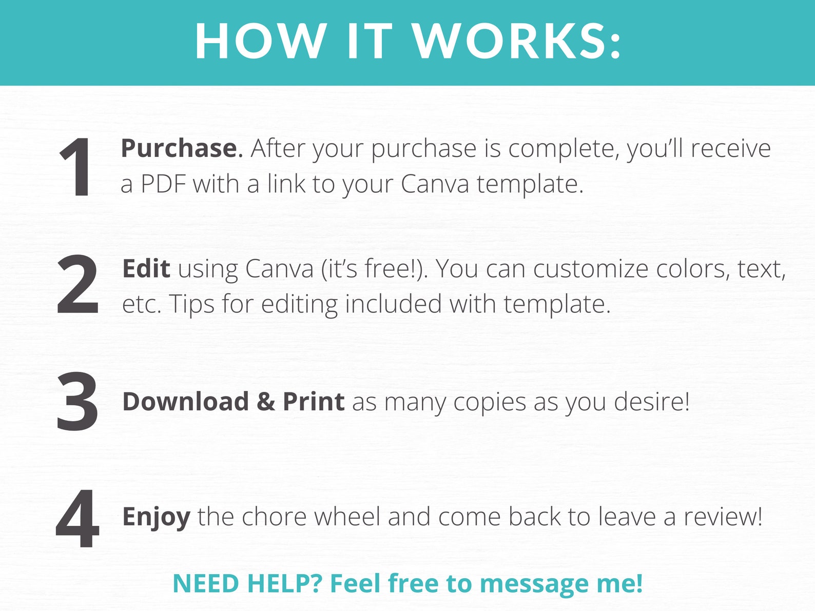 Rotating Chore Wheel Digital Template - Family Chore Chart - Etsy