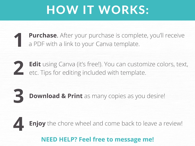 Rotating Chore Wheel Digital Template - Family Chore Chart - Etsy