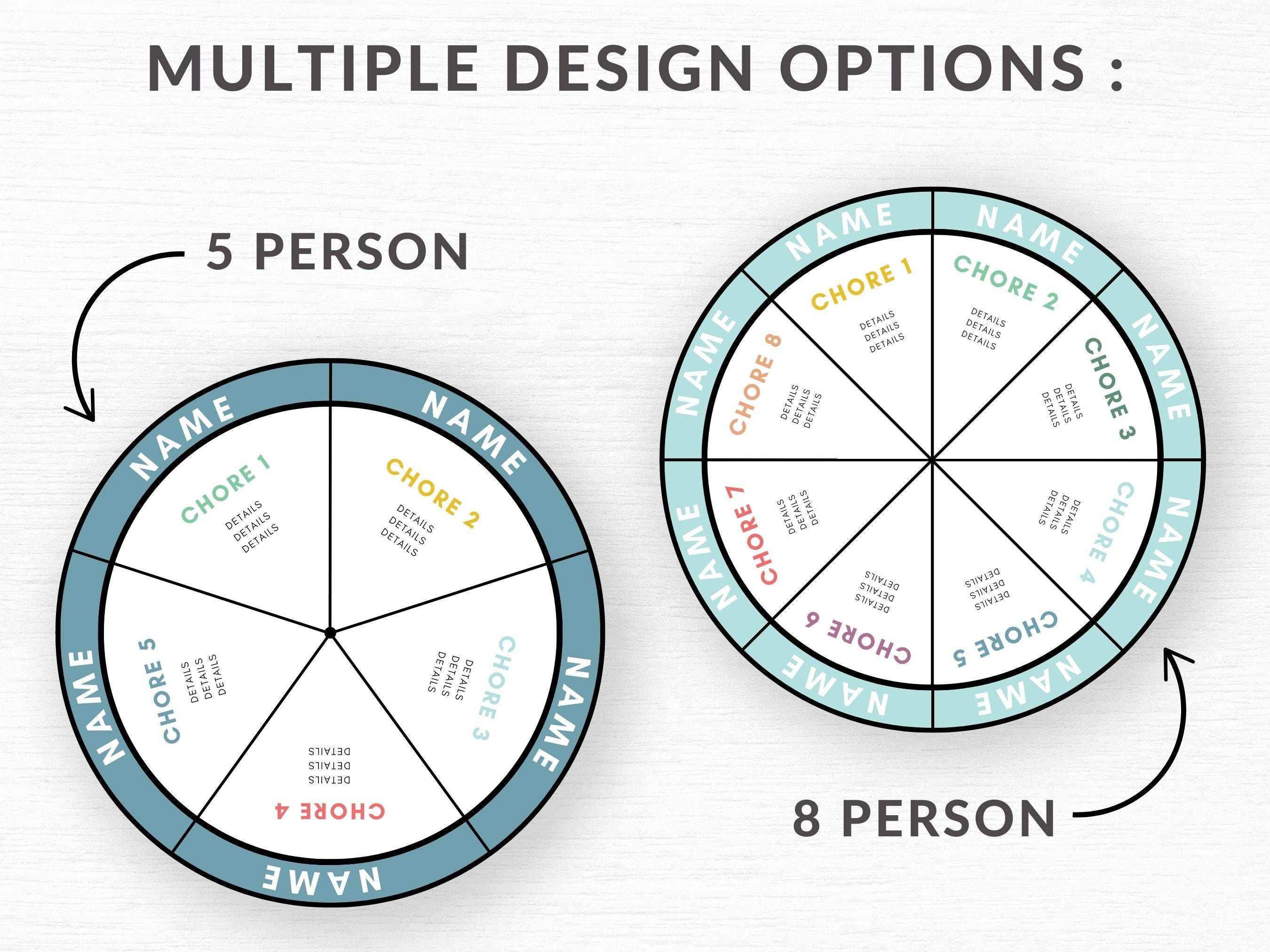 Rotating Chore Wheel Digital Template Family Chore Chart - Etsy
