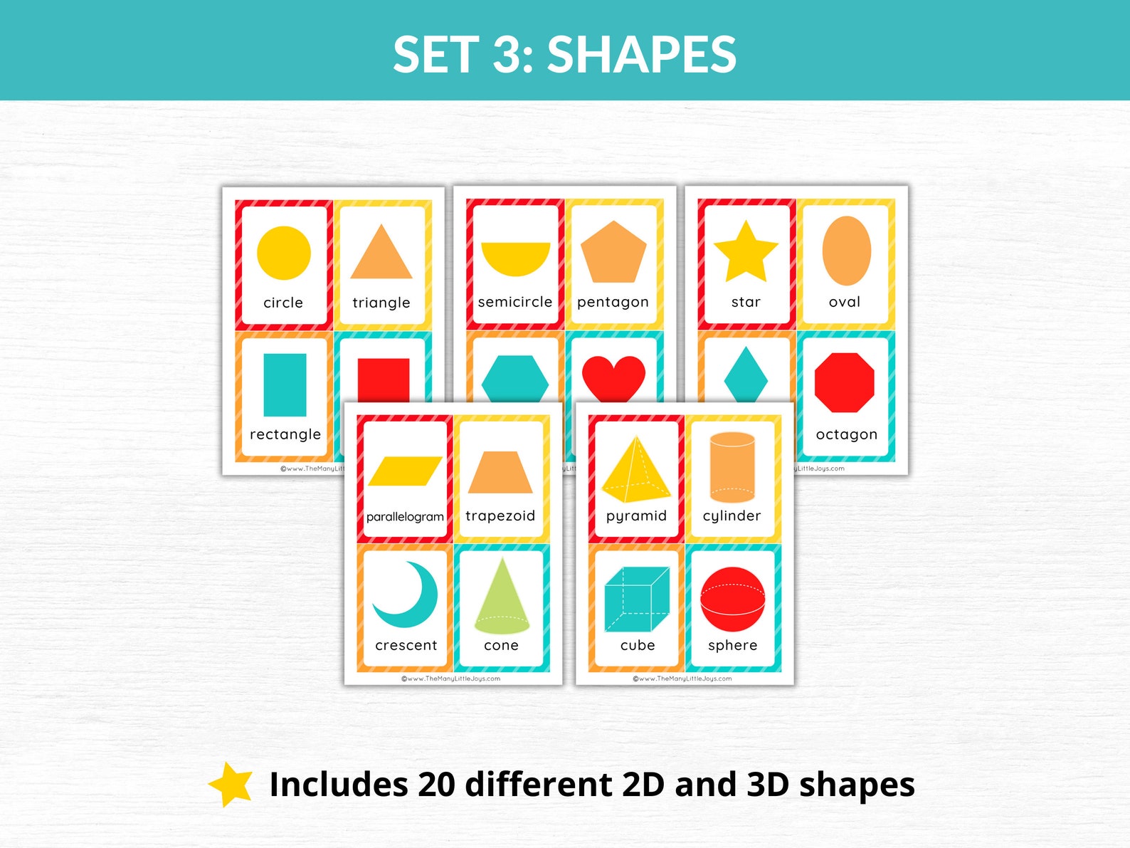Printable Flashcard Activity Bundle: Alphabet, Numbers, Shapes, Sight ...