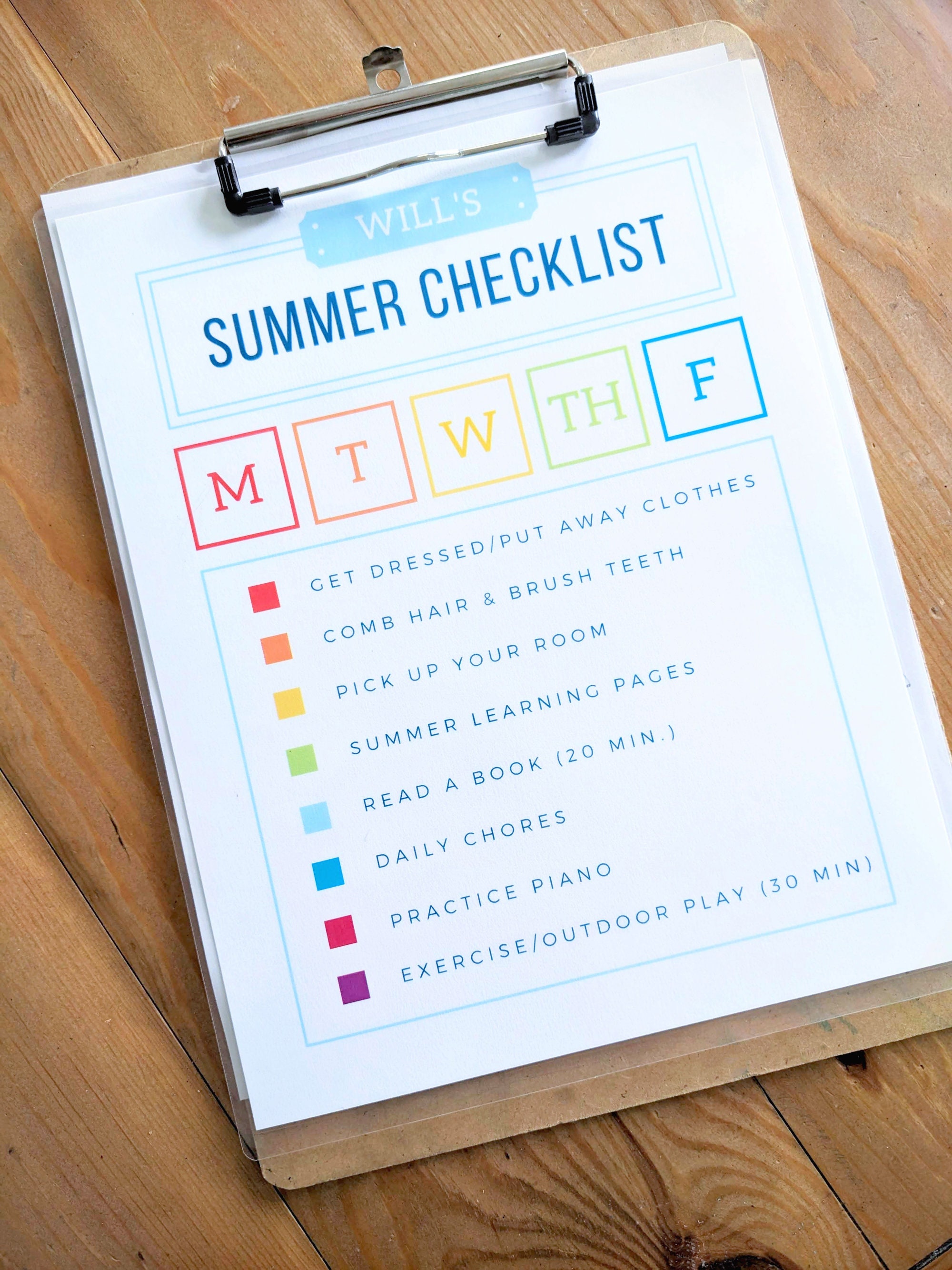 Kids Summer Daily Checklist - Editable Canva Template - Etsy