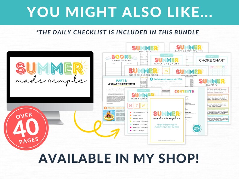 Kids Summer Daily Checklist Editable Canva Template - Etsy