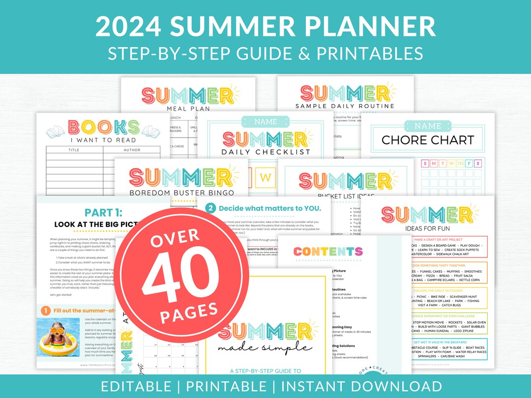 The Ultimate Summer Planner 2024: Printable & Editable Step-by-step ...