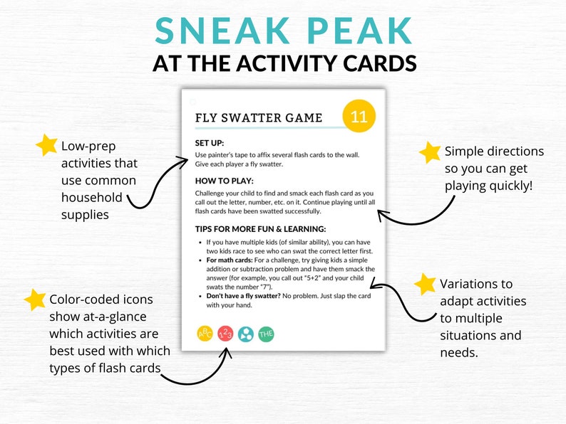 Printable Flashcard Activity Bundle: Alphabet, Numbers, Shapes, Sight ...