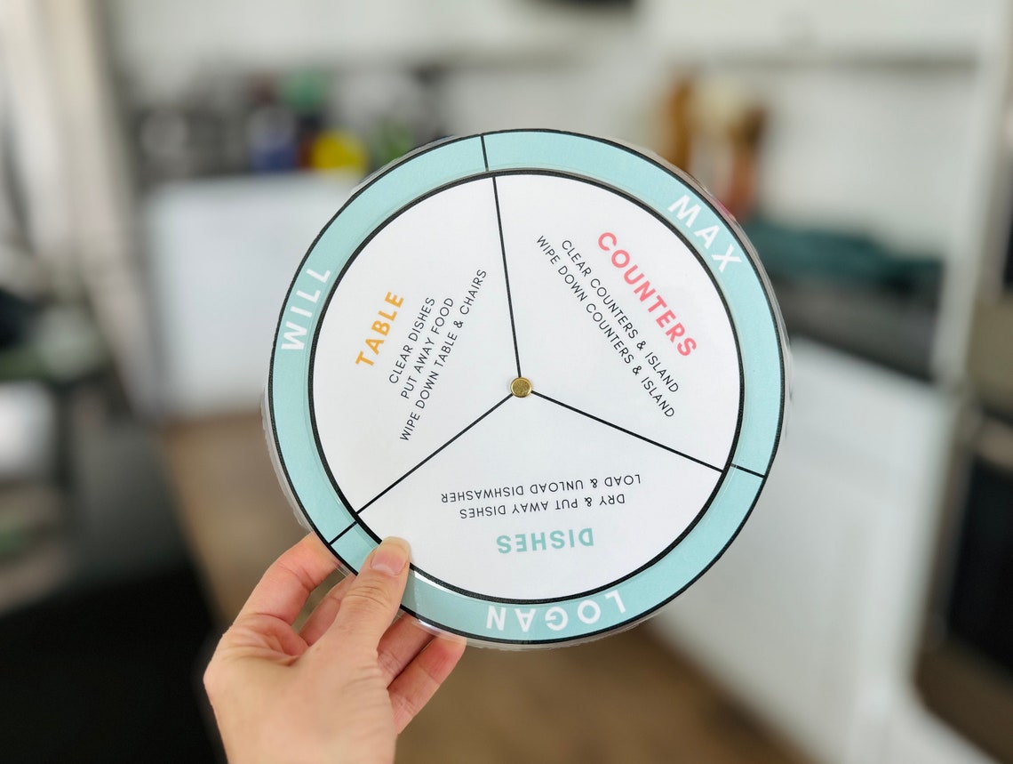 Rotating Chore Wheel Digital Template - Family Chore Chart - Etsy