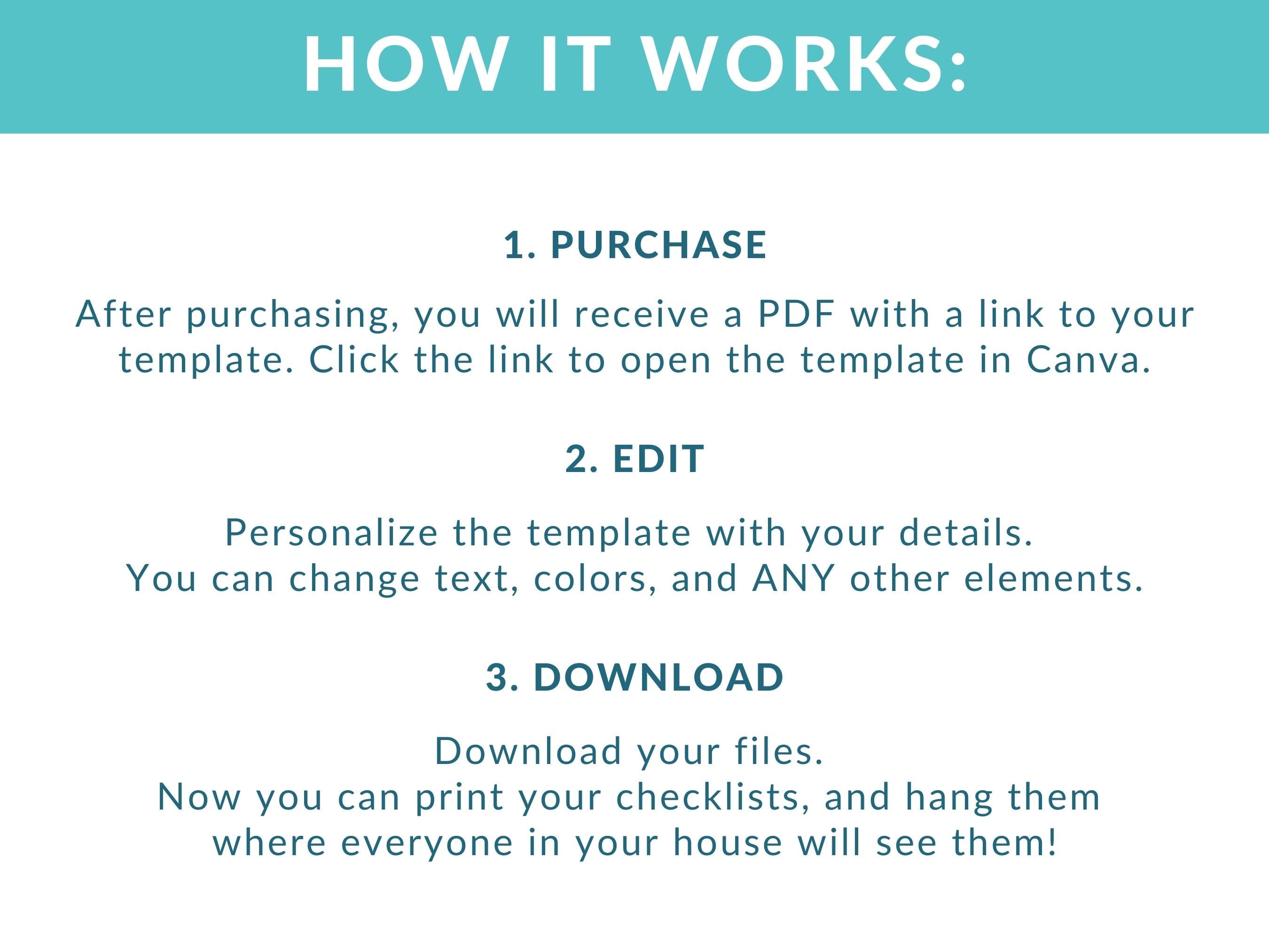 Before and After School Daily Routine Charts for Kids - Editable Canva ...
