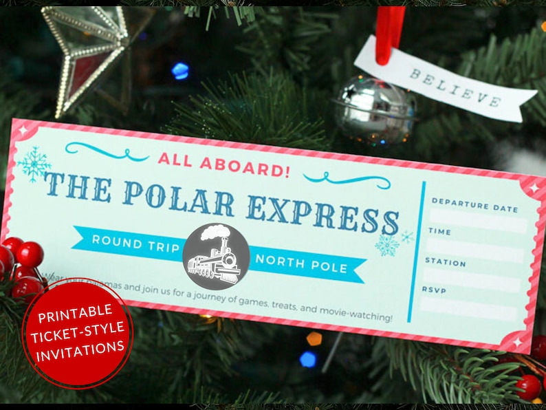 Polar Express Party Kit: Editable Ticket Invitation & Games (digital ...