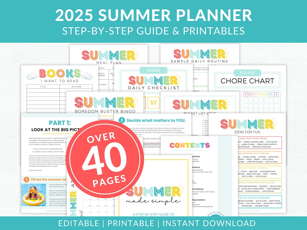 2025 Summer Planner: Step-by-step Guide & Printables (PDF) - Etsy