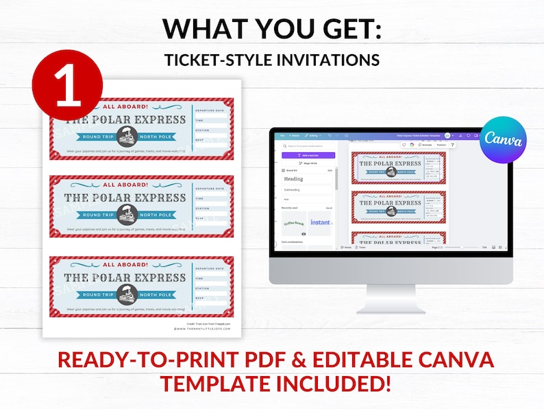Polar Express Party Kit: Editable Ticket Invitation & Games (digital ...