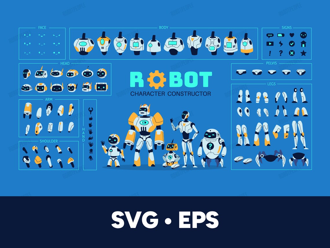 Build Your Own Robot Vector Robot Accessories Robots Svg - Etsy