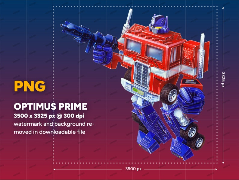 Optimus Prime PNG G1 Transformers Box Art 300dpi Robot PNG, Instant ...
