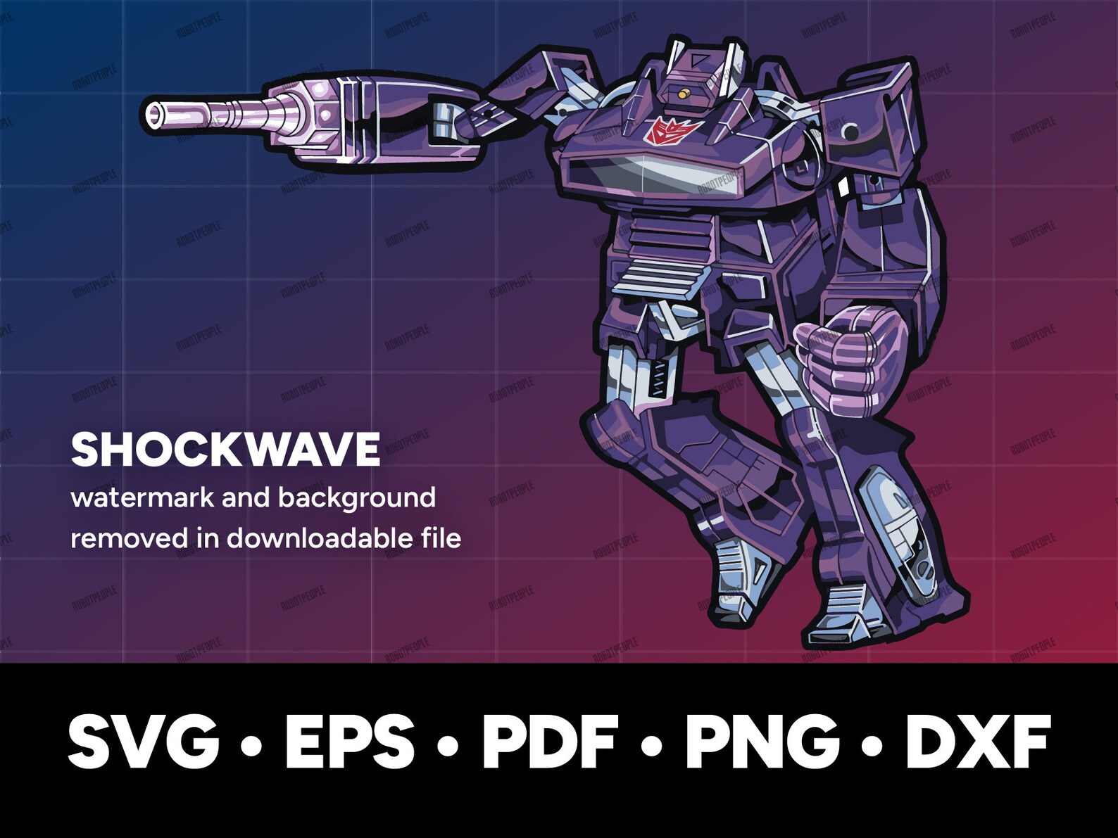 Shockwave SVG G1 Transformers SVG Robot Vector Eps, Ai, Png, Dxf ...